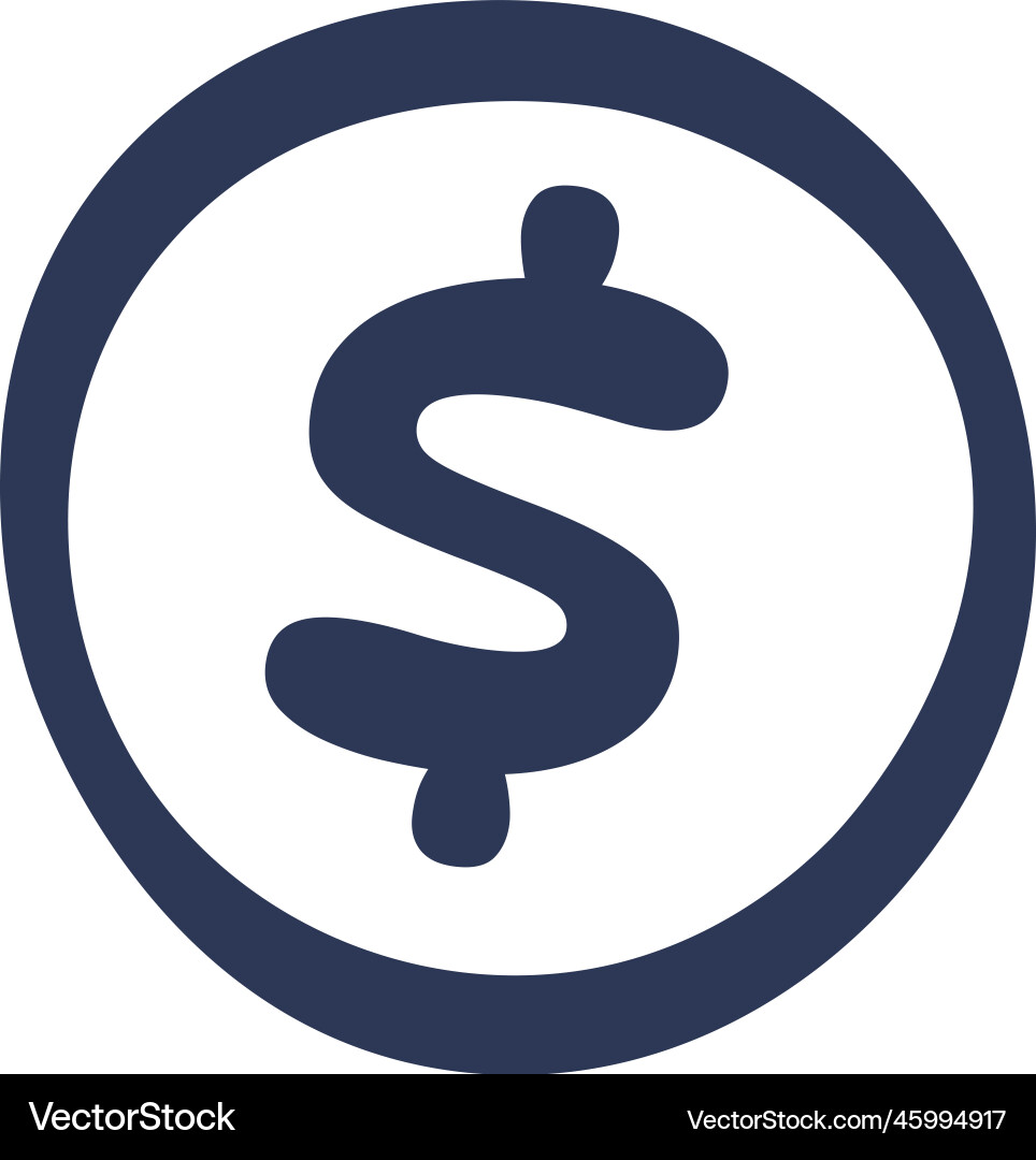 Hand drawn money cartoon expression sign doodle Vector Image