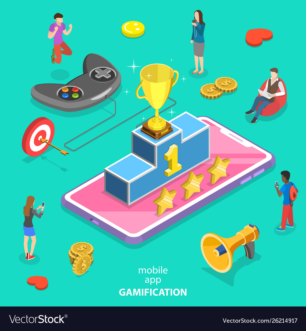 Isometric flat concept interactive Royalty Free Vector Image Isometric flat concept interactive Royalty Free Vector Image