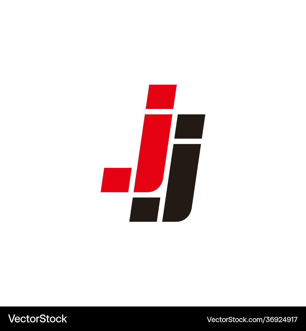 Letter jj simple geometric line logo Royalty Free Vector