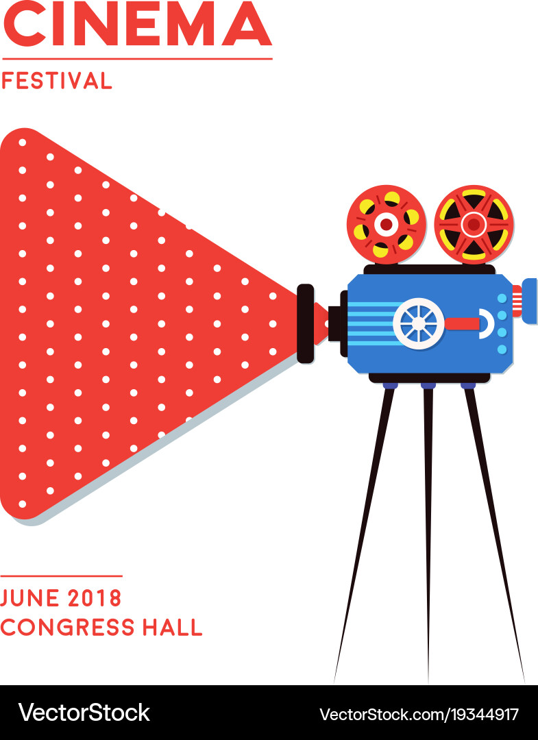 Movie cinema poster design Royalty Free Vector Image
