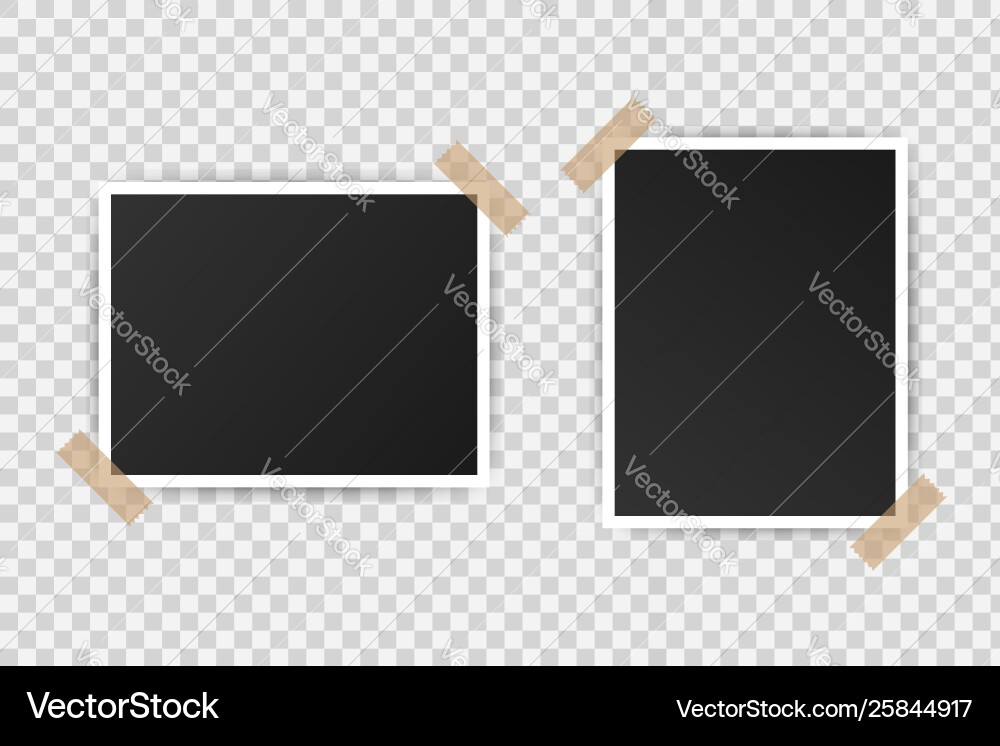 Photo frame mockup design realistic photograph Vector Image