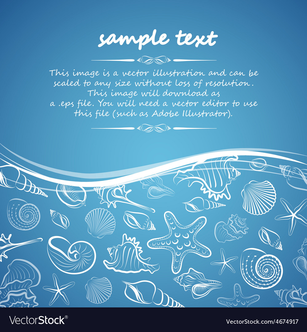 Seashell card Royalty Free Vector Image - VectorStock