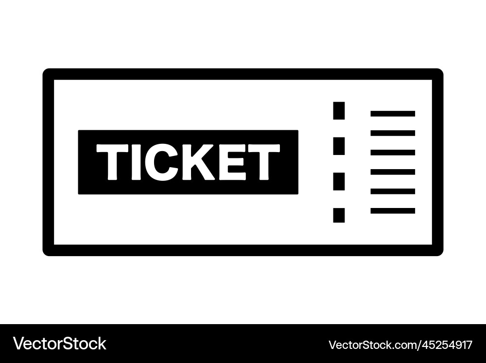 Simple ticket icon or discount ticket and voucher Vector Image