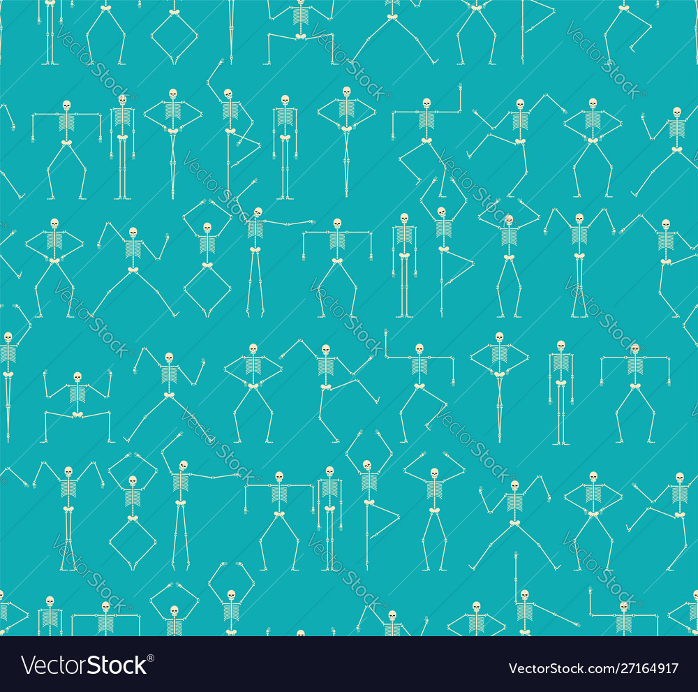 Skeleton dance pattern seamless skull and bone Vector Image