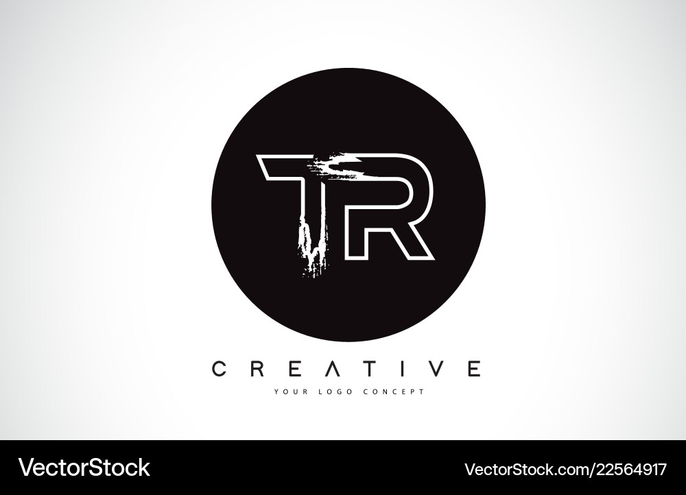 Tr modern leter logo design with black and white Vector Image