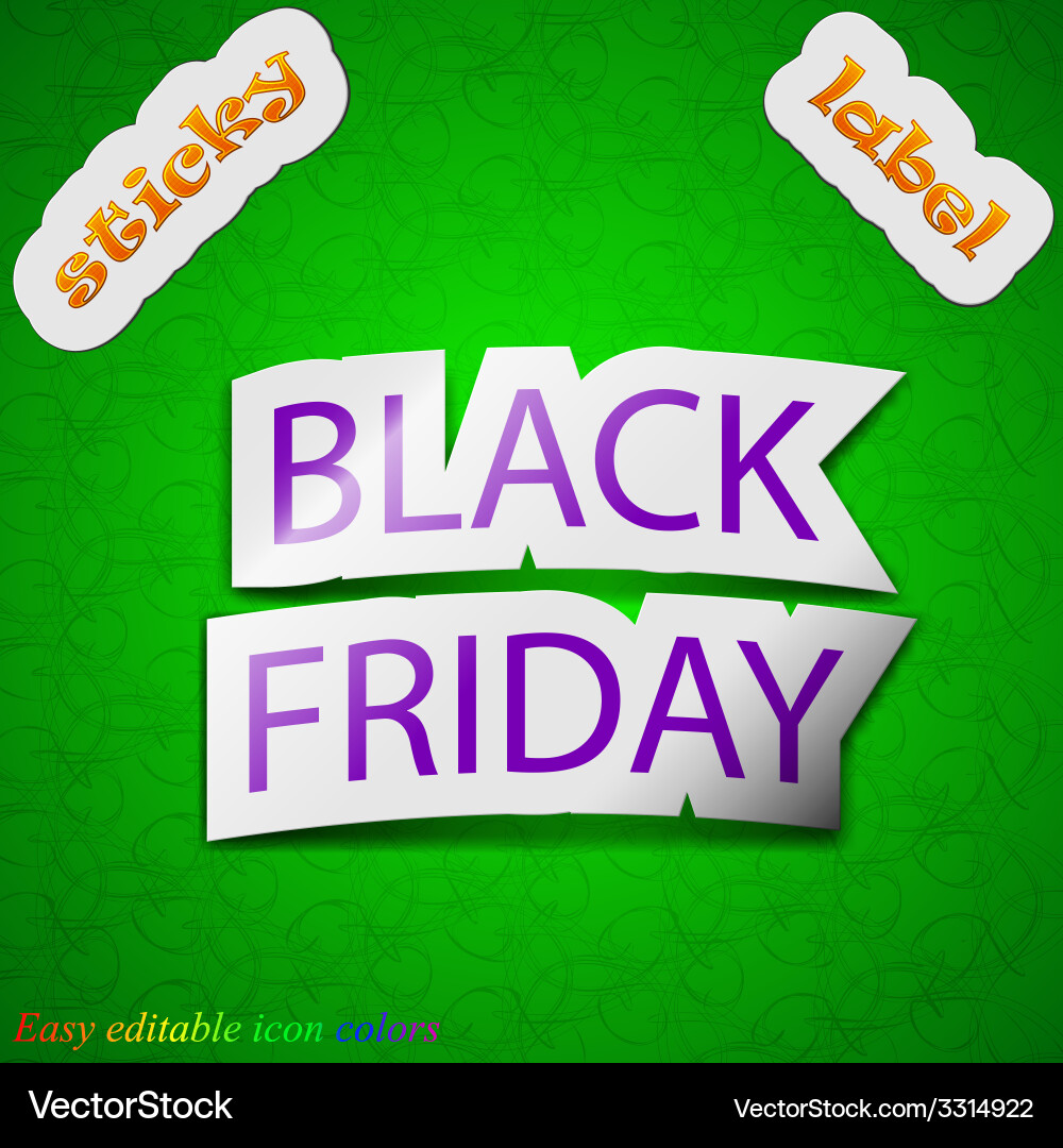 Black friday icon sign symbol chic colored sticky Vector Image