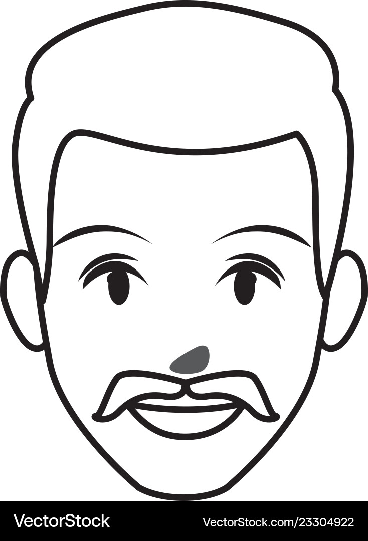 Cute man face cartoon Royalty Free Vector Image