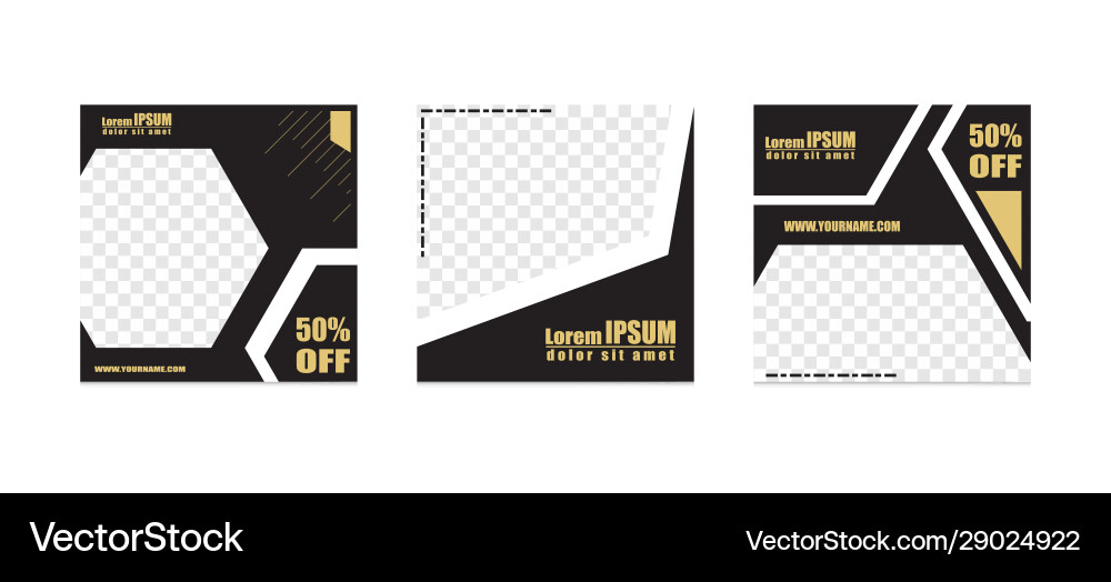 Editable social media post templates Royalty Free Vector