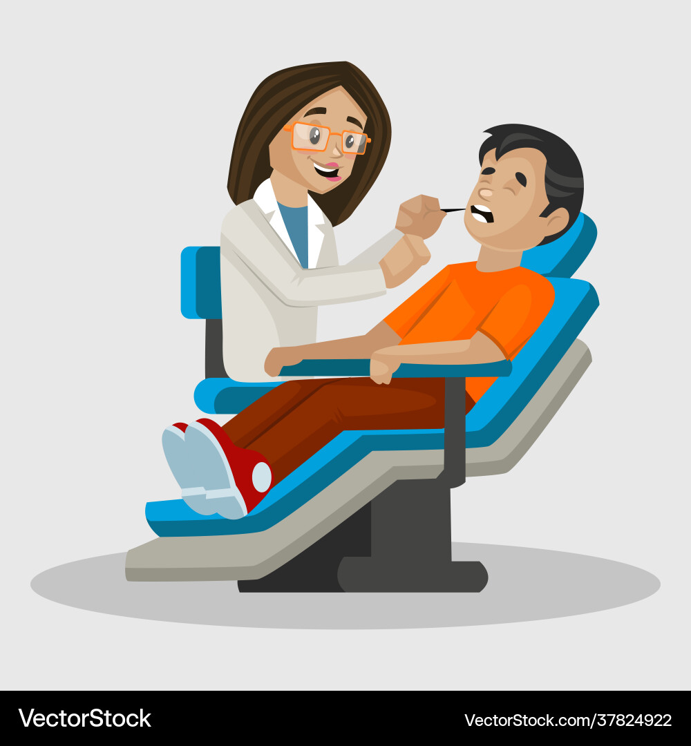 Female dentist cartoon character Royalty Free Vector Image
