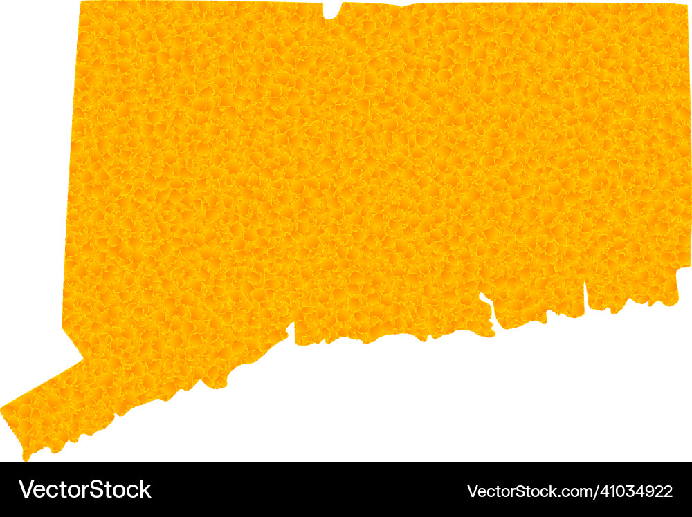 Gold map of connecticut state Royalty Free Vector Image