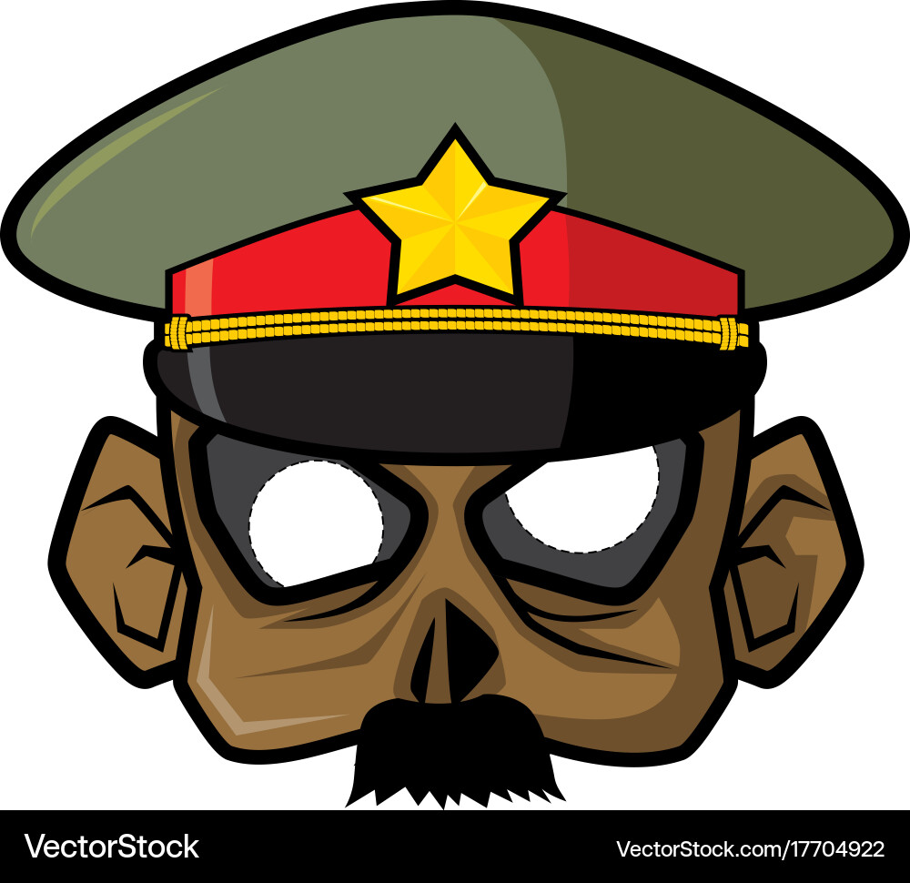 Halloween paper mask - commander zombie Royalty Free Vector