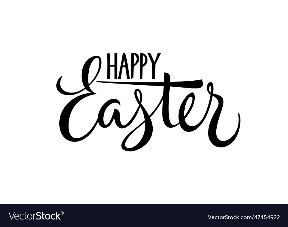 Happy Easter Lettering Royalty Free Vector Image