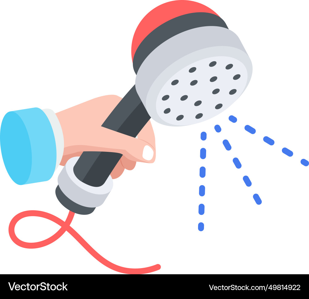 Heres an isometric ion depicting hand shower Vector Image