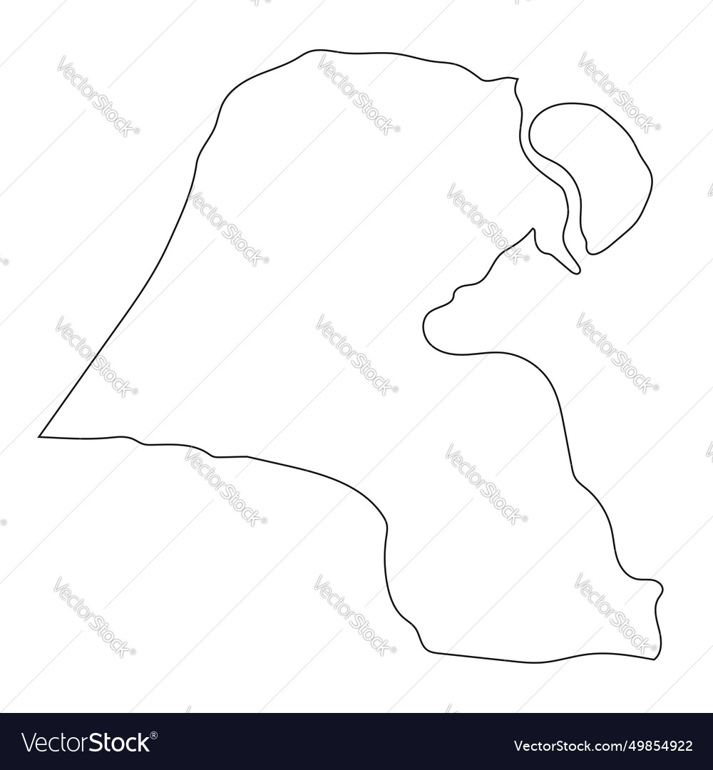 Highly detailed kuwait map with borders isolated Vector Image