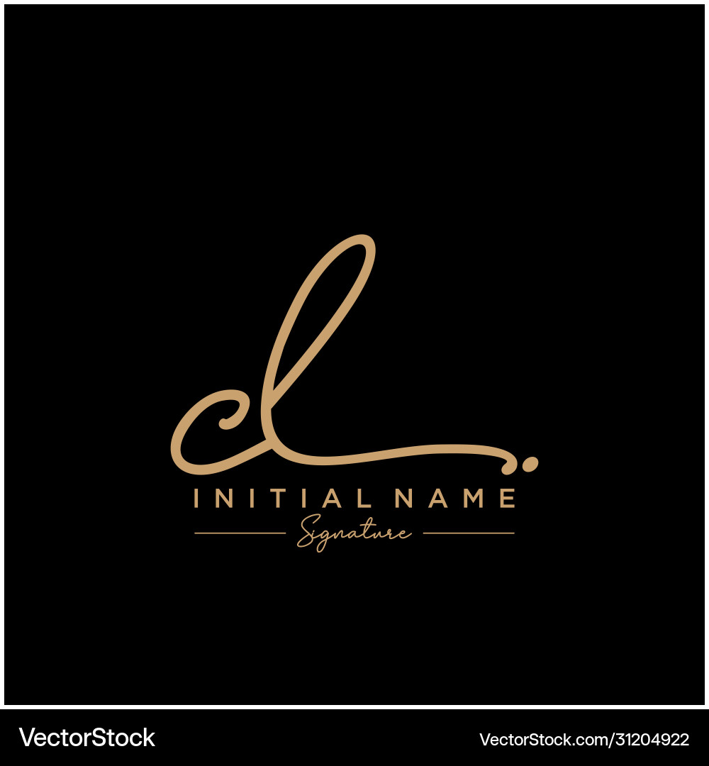 Letter cl signature logo template Royalty Free Vector Image
