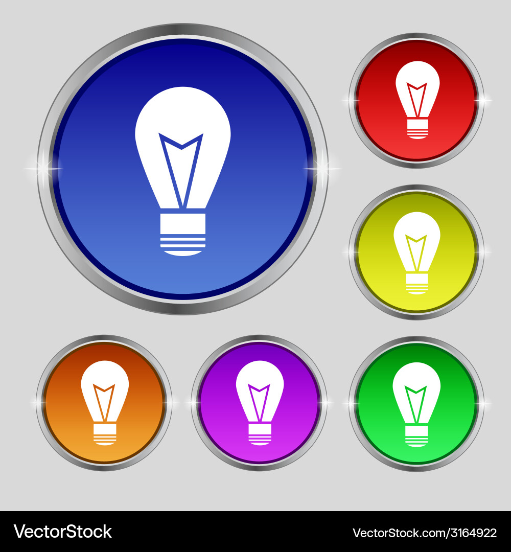 Light lamp sign icon idea symbol lightis on set Vector Image
