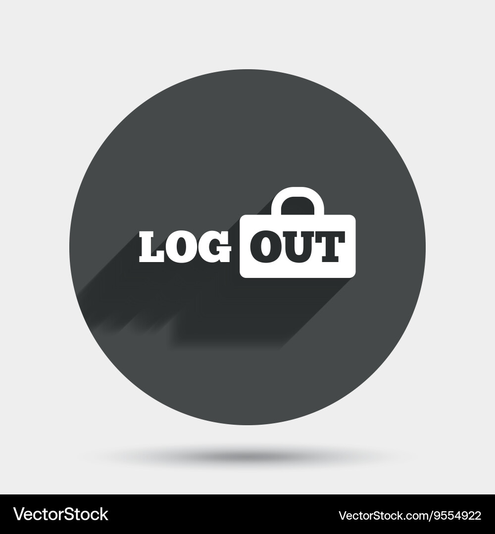 Logout sign icon Log out symbol Lock Royalty Free Vector