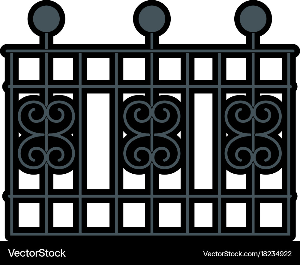 Metal building fence icon Royalty Free Vector Image