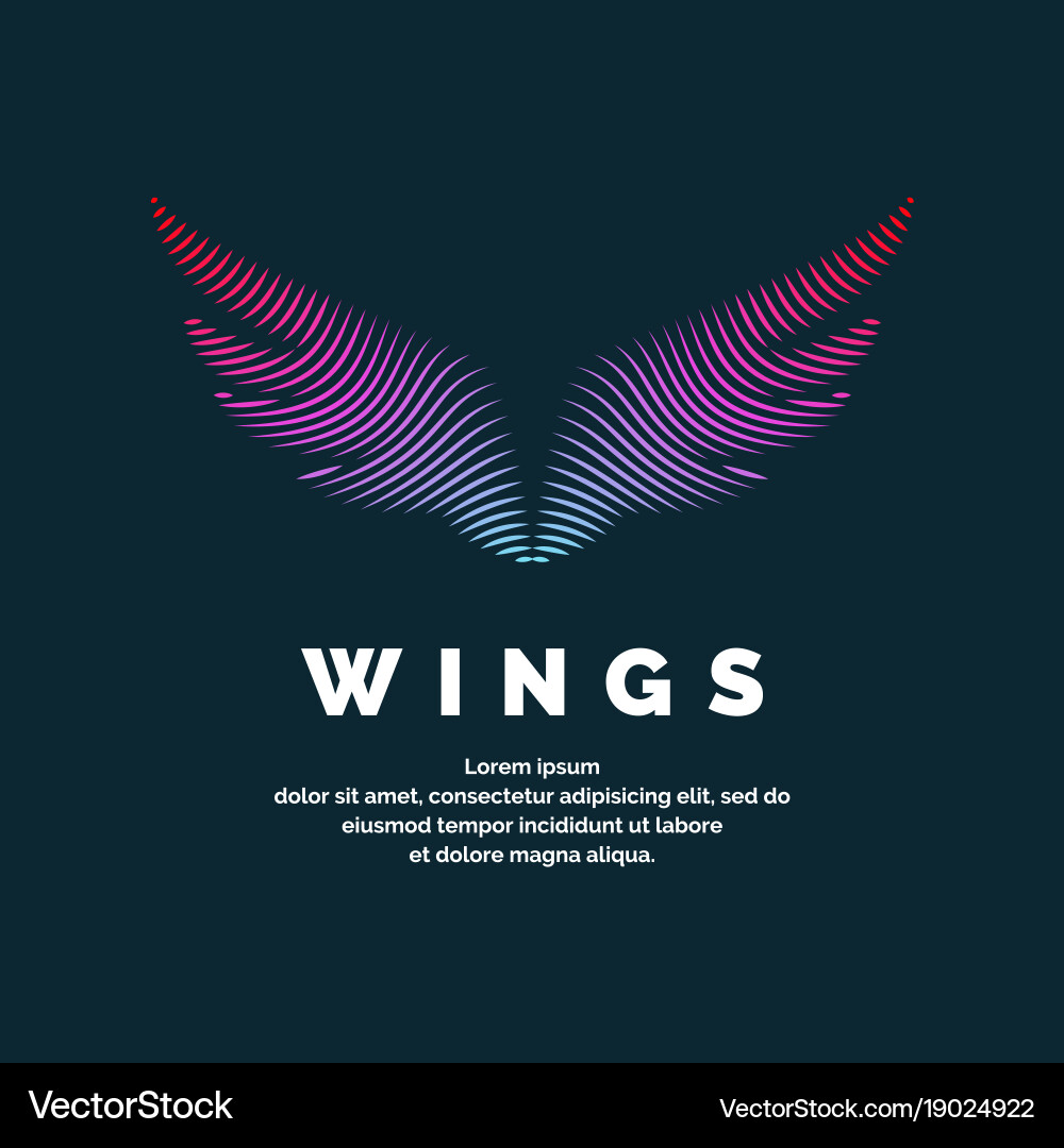 Modern colored logo wings Royalty Free Vector Image