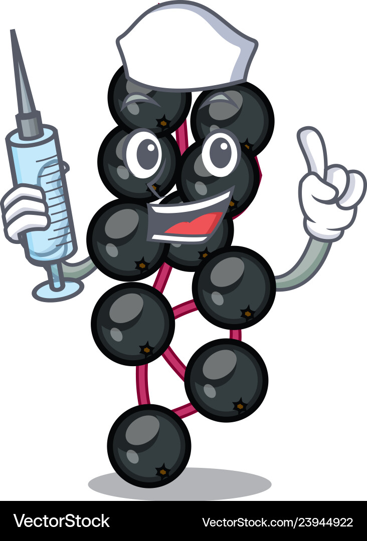Nurse eldeyberry in a cartoon fruit basket Vector Image