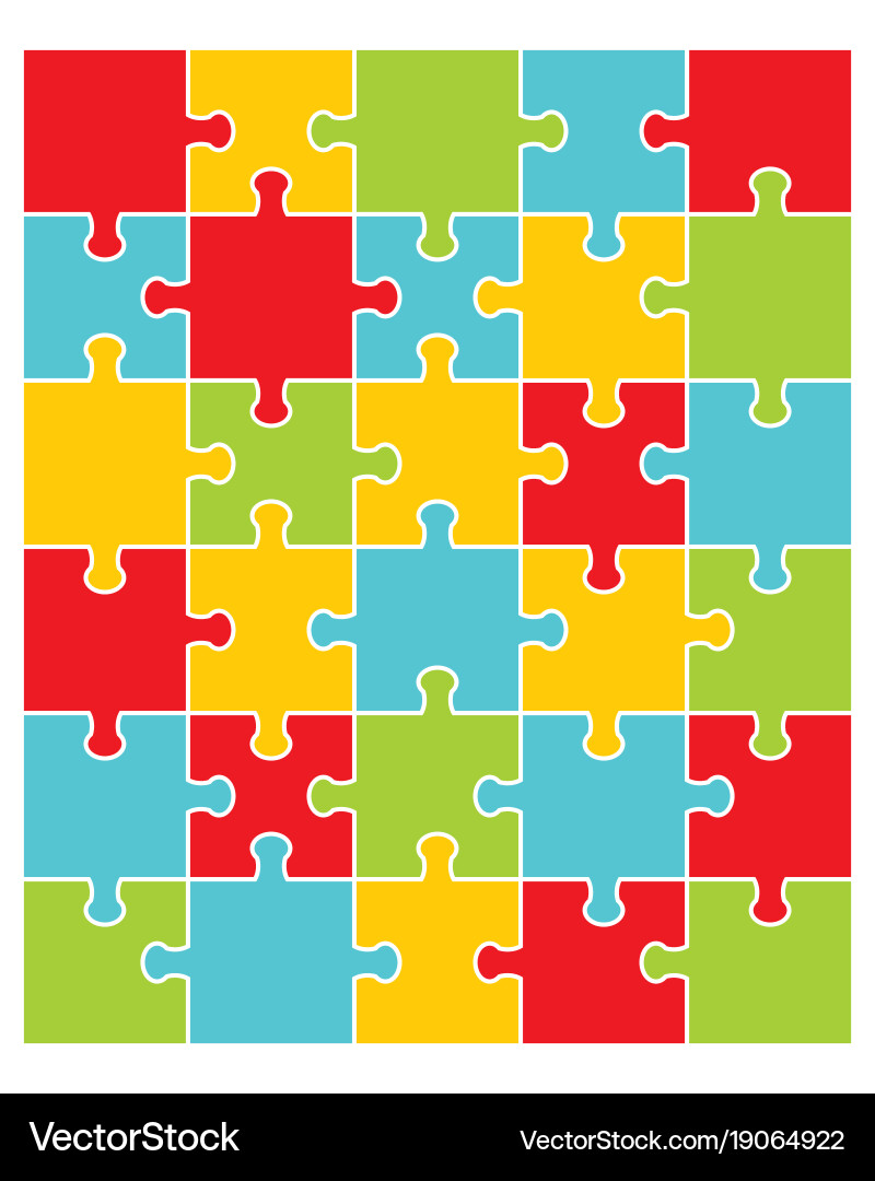Pieces of colorful puzzle Royalty Free Vector Image