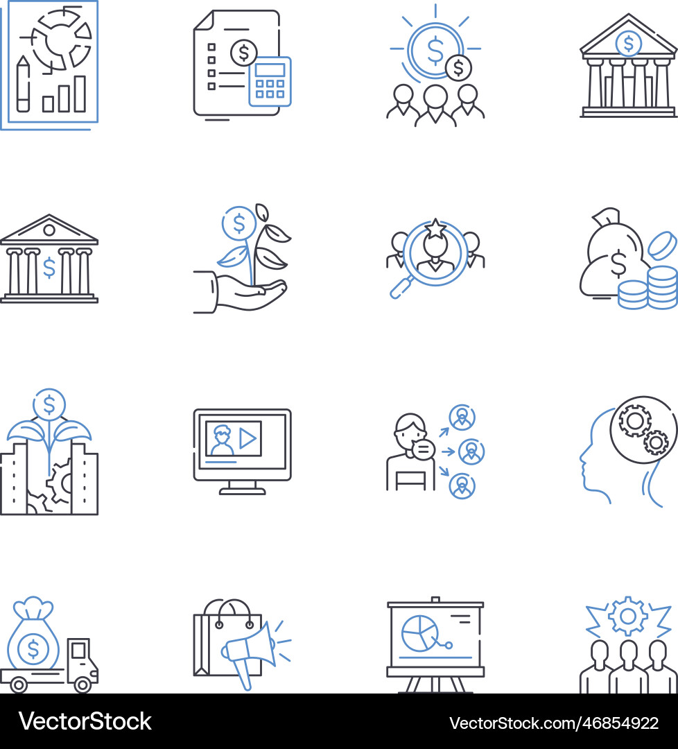 Retail management line icons collection Royalty Free Vector