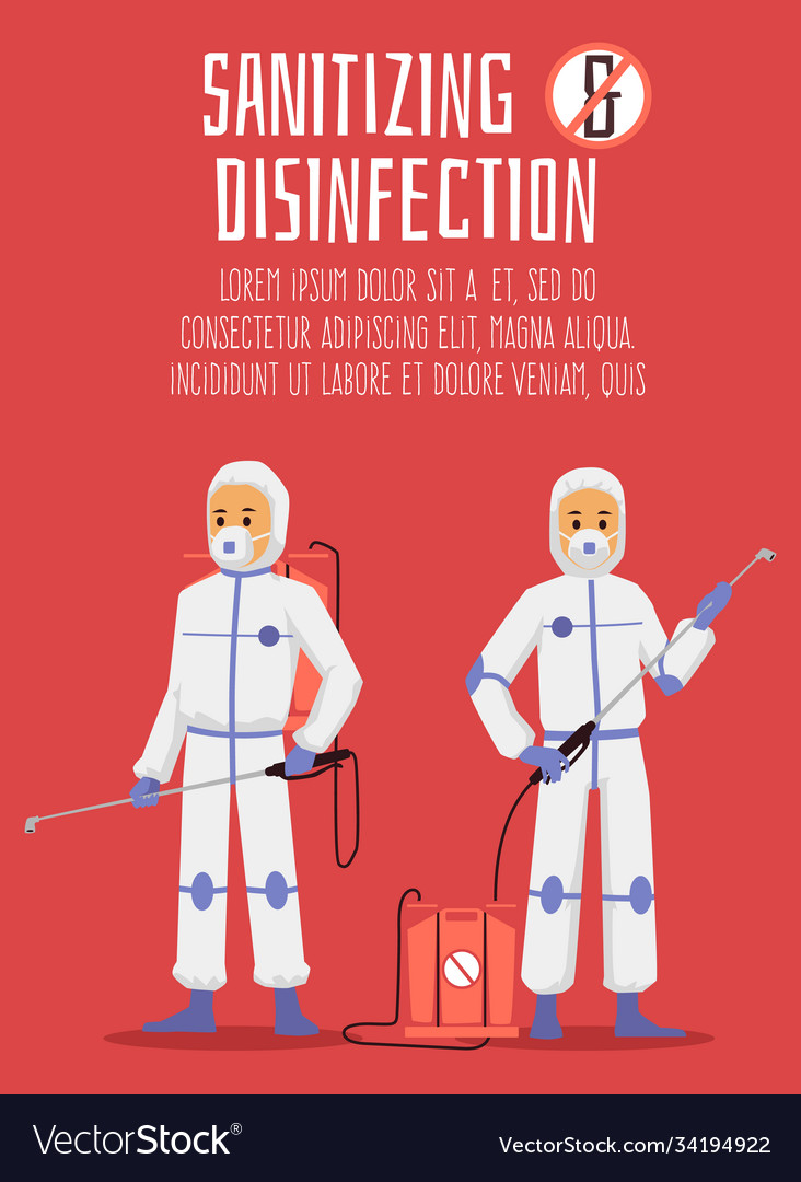 Sanitizing and virus disinfection service poster Vector Image