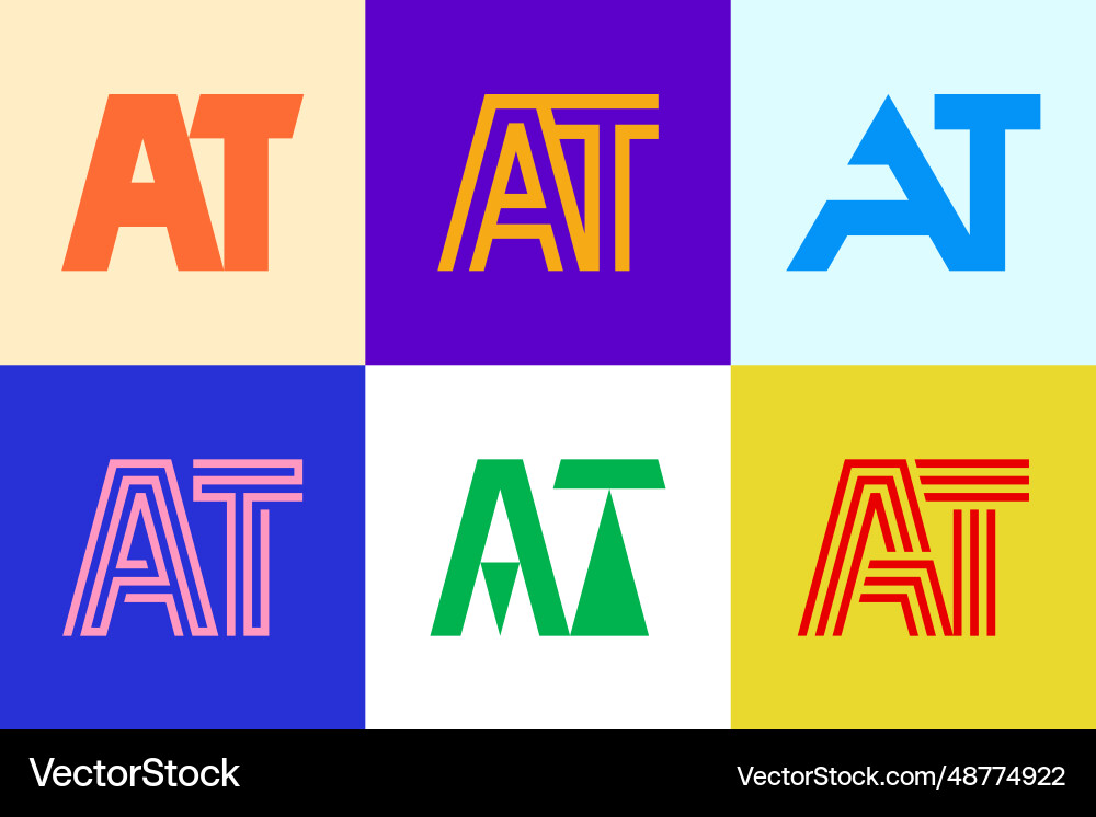 Set of letter at logos Royalty Free Vector Image