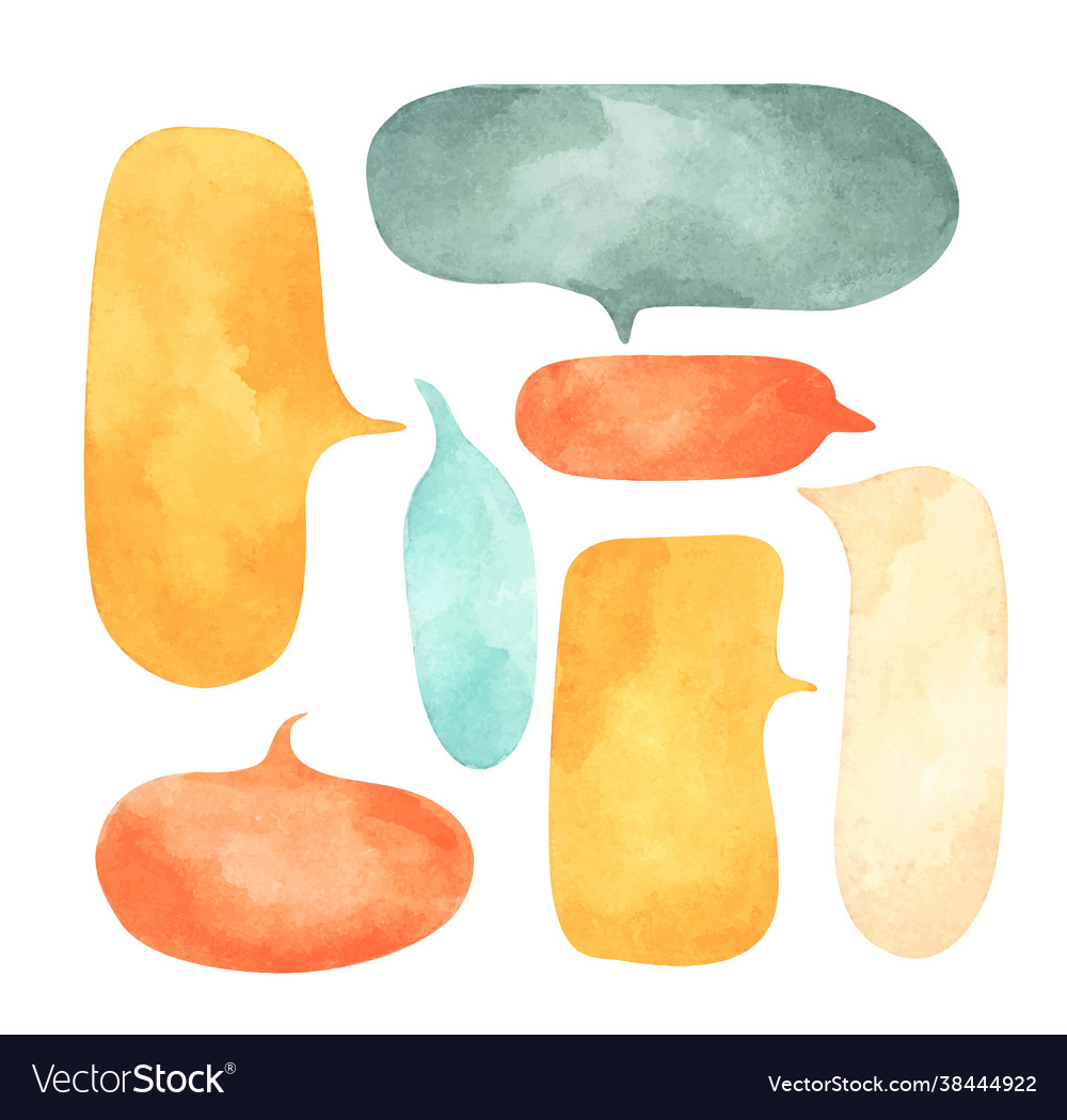 Set speech bubbles watercolor Royalty Free Vector Image