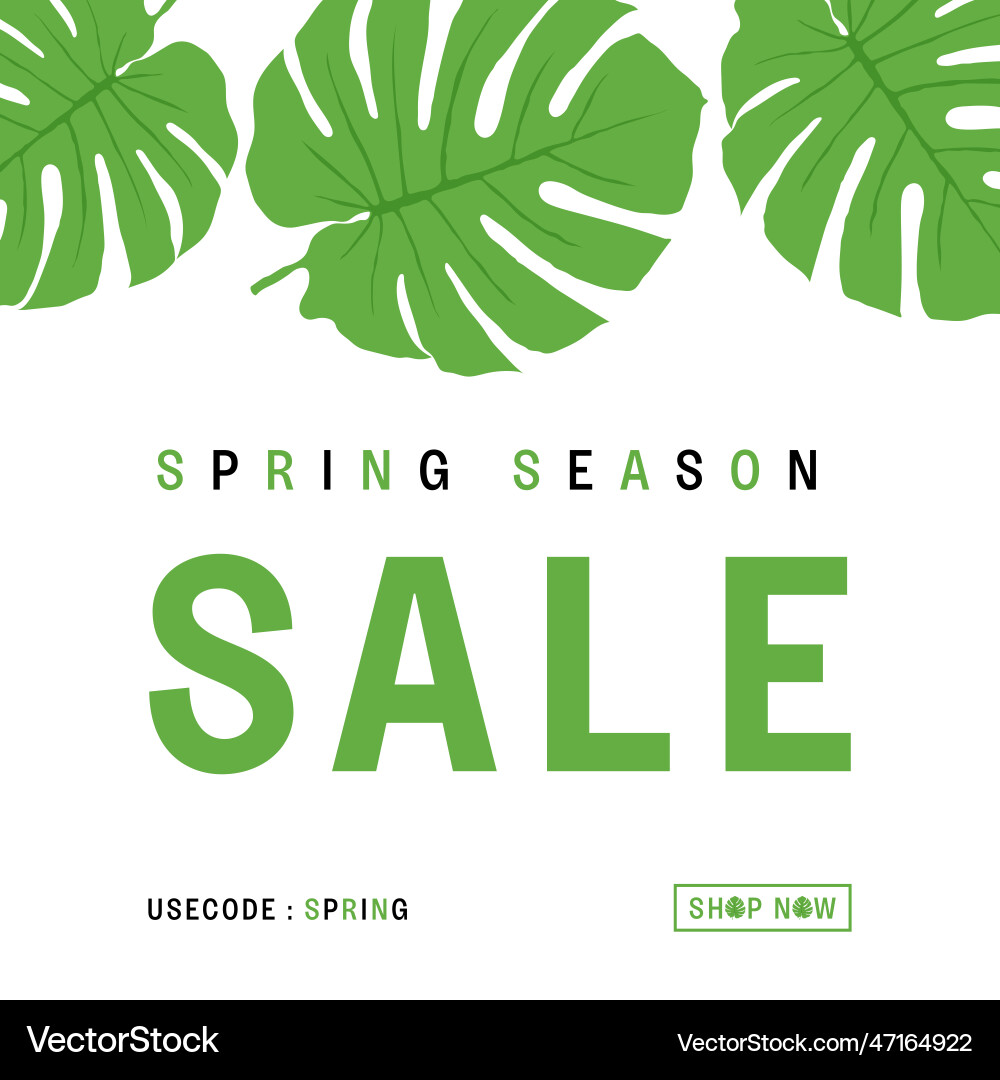 Spring season sale banner Royalty Free Vector Image