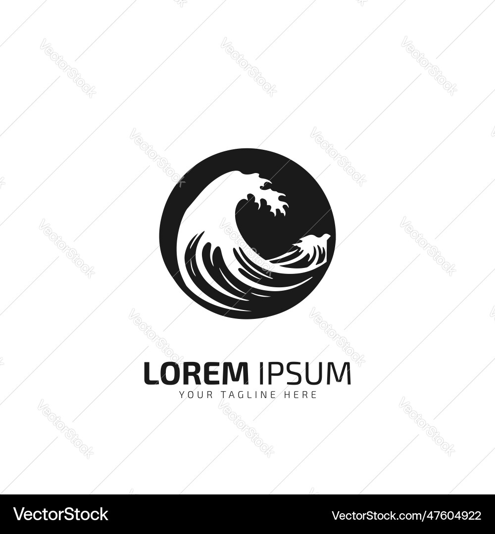 Wave logo concept abstract wavy shape of dots Vector Image