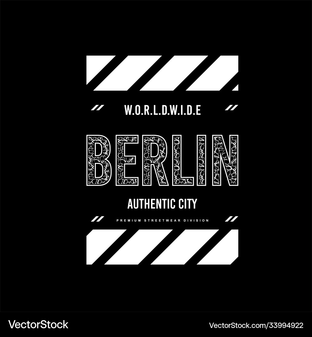 Worldwide berlin authentic city vintage Royalty Free Vector
