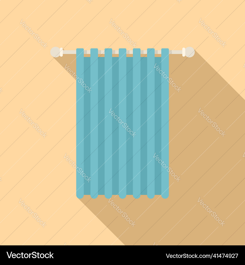 Bath shower curtain icon flat room bathtub Vector Image