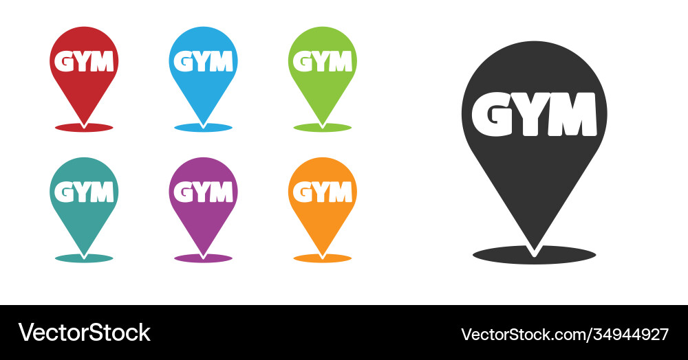 Black location gym icon isolated on white Vector Image