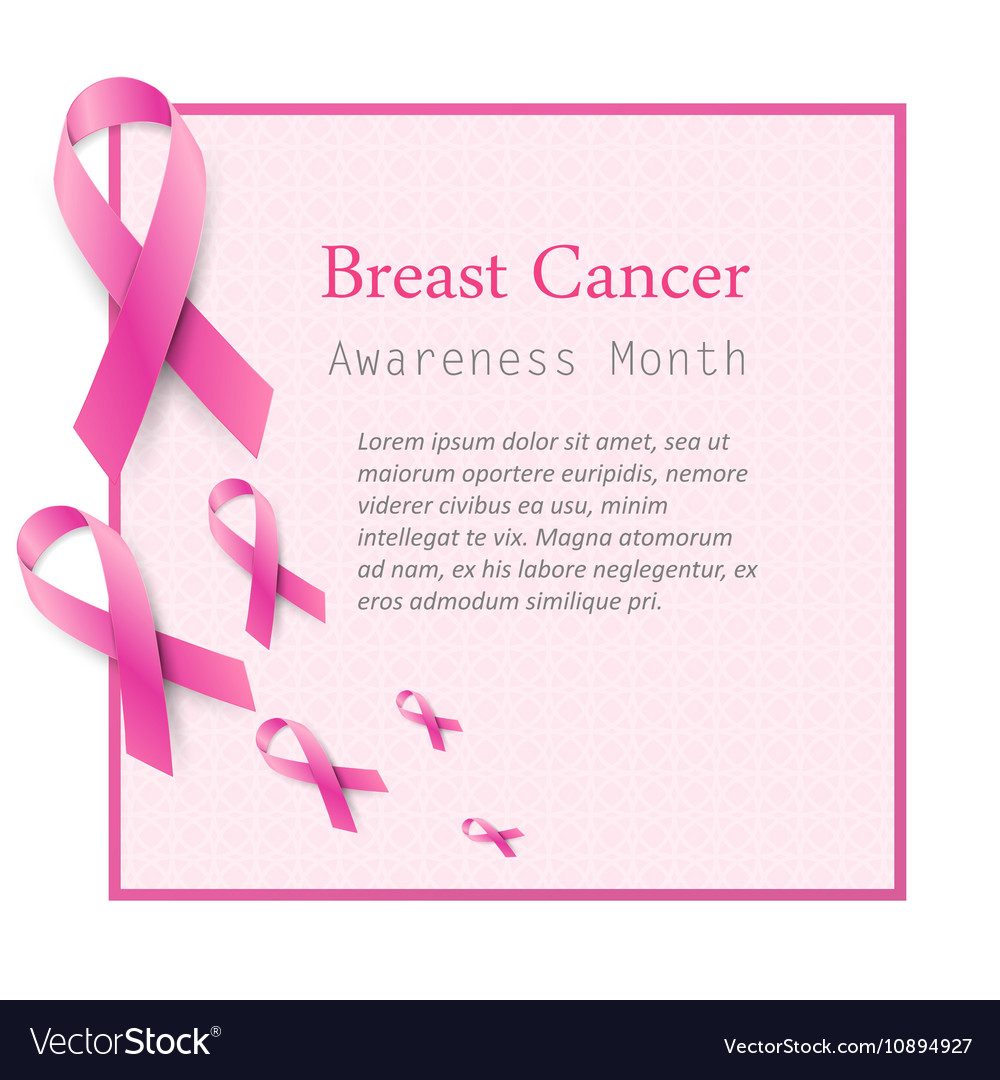 Breast cancer awareness month pink ribbon Vector Image