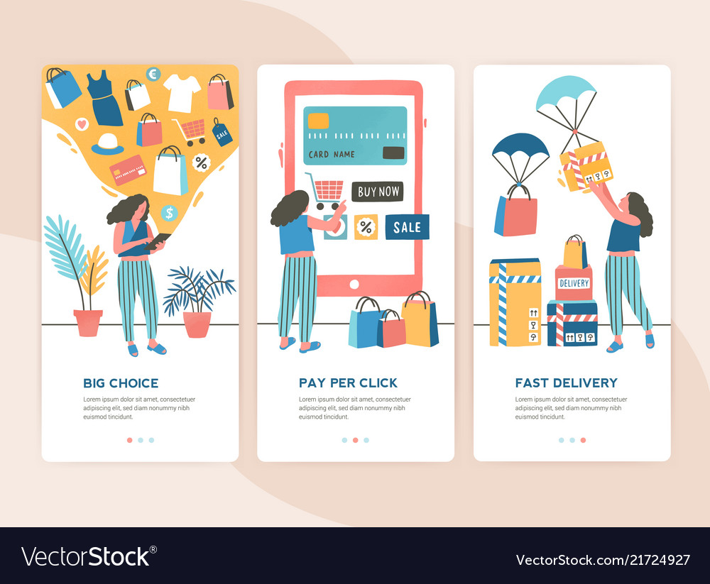 Bundle vertical web banner templates Royalty Free Vector