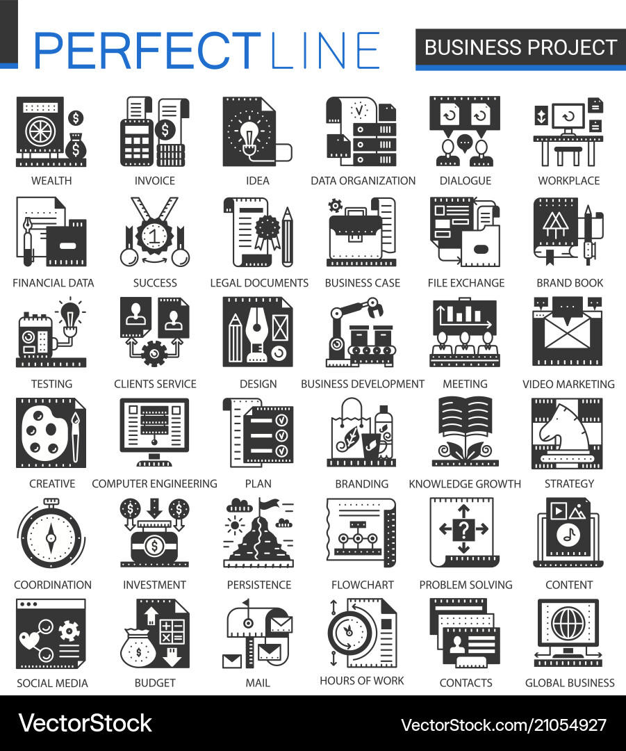 Business finance project classic black mini Vector Image