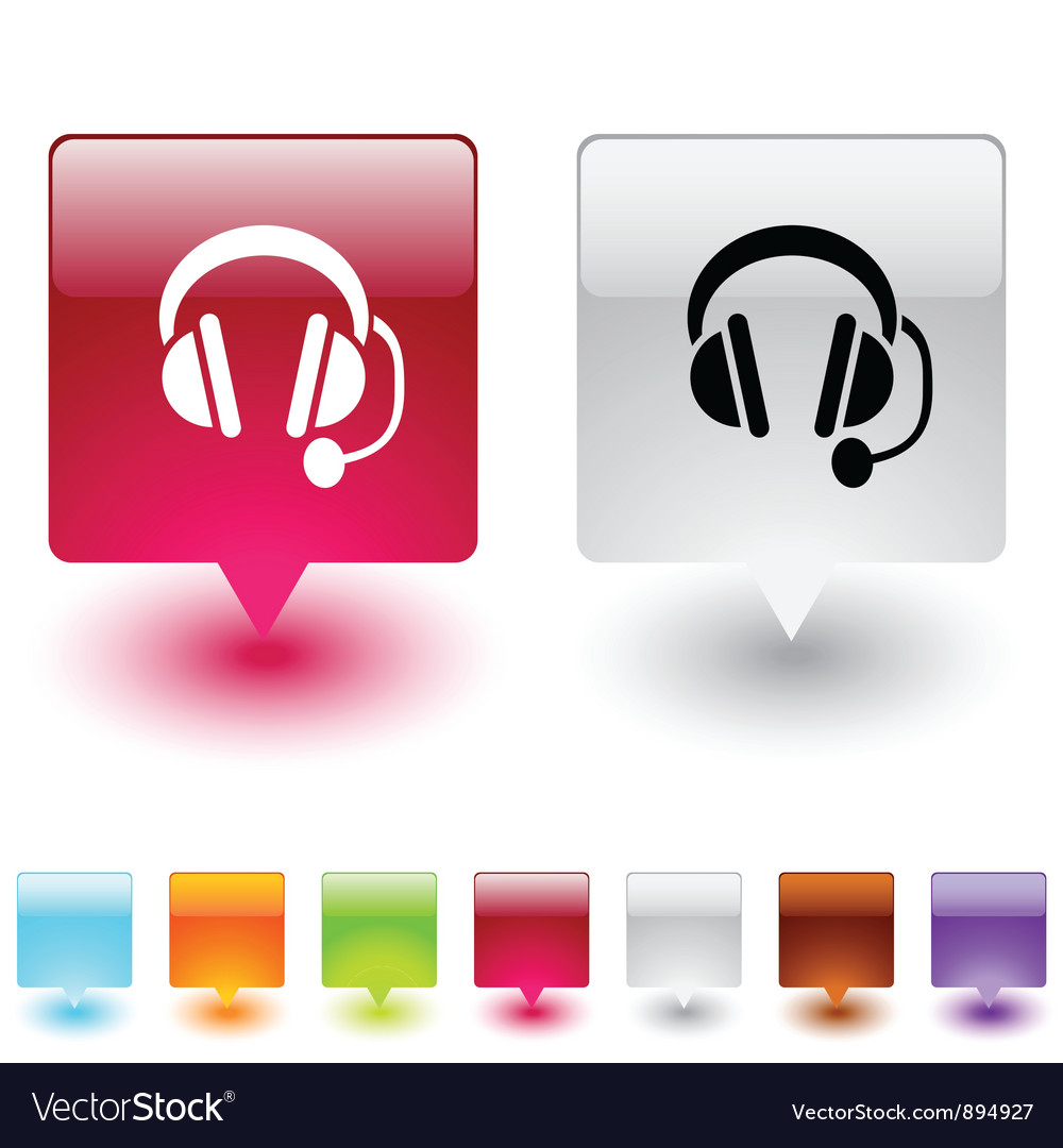 Call center square button Royalty Free Vector Image