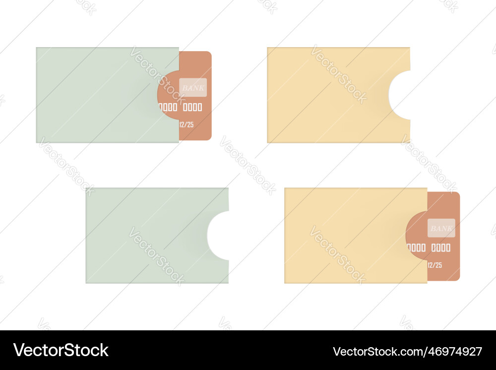 Colored bank card holders isolated on white Vector Image