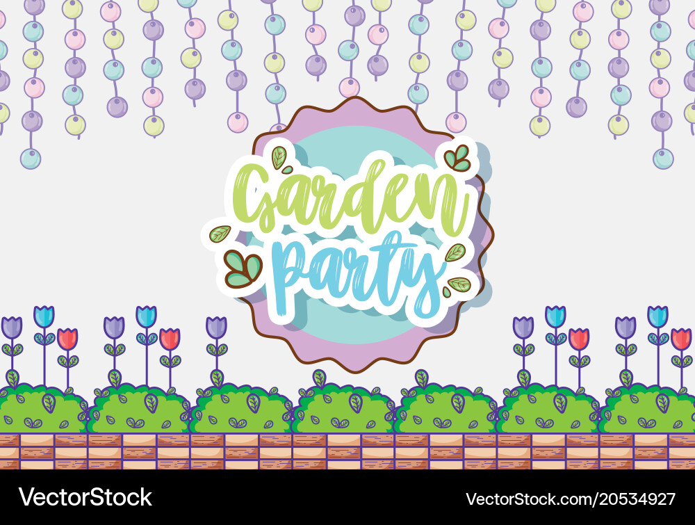 Garden party card Royalty Free Vector Image - VectorStock