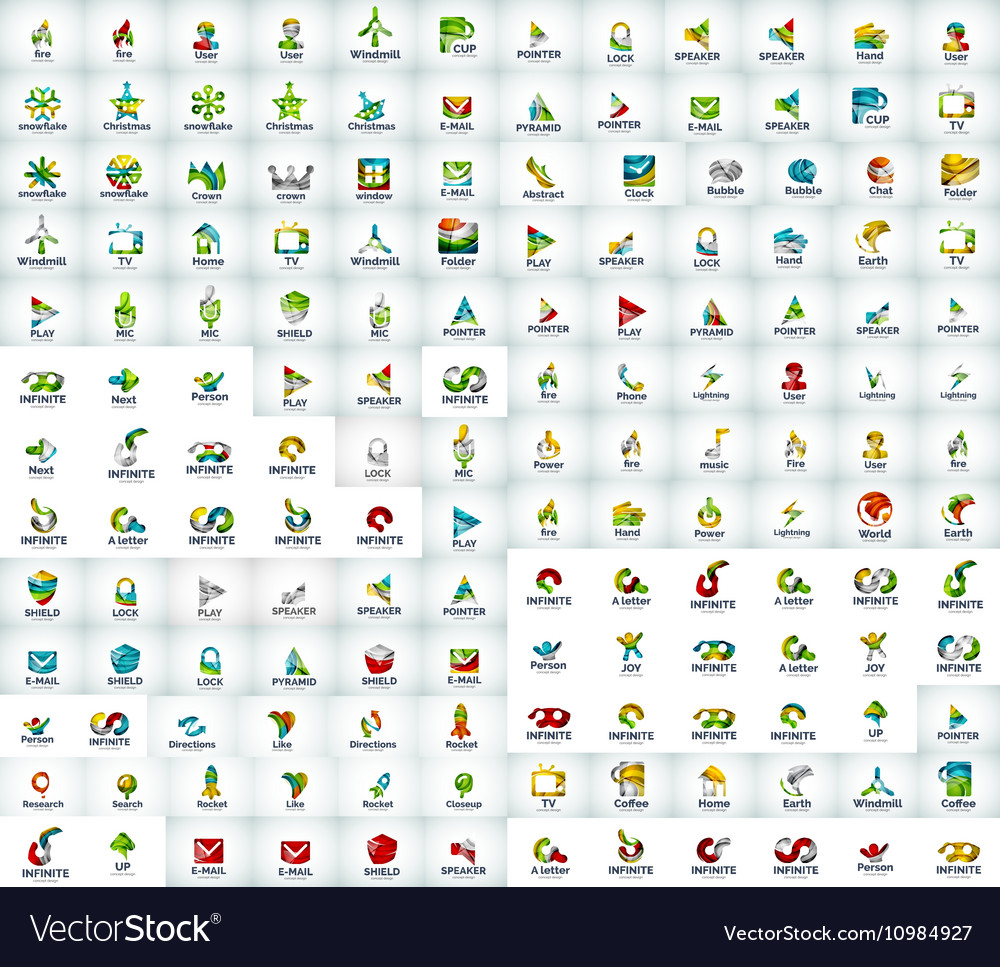 Logo mega collection Royalty Free Vector Image