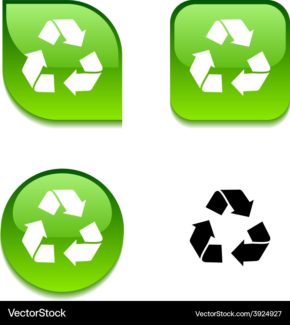 Recycle glossy button Royalty Free Vector Image