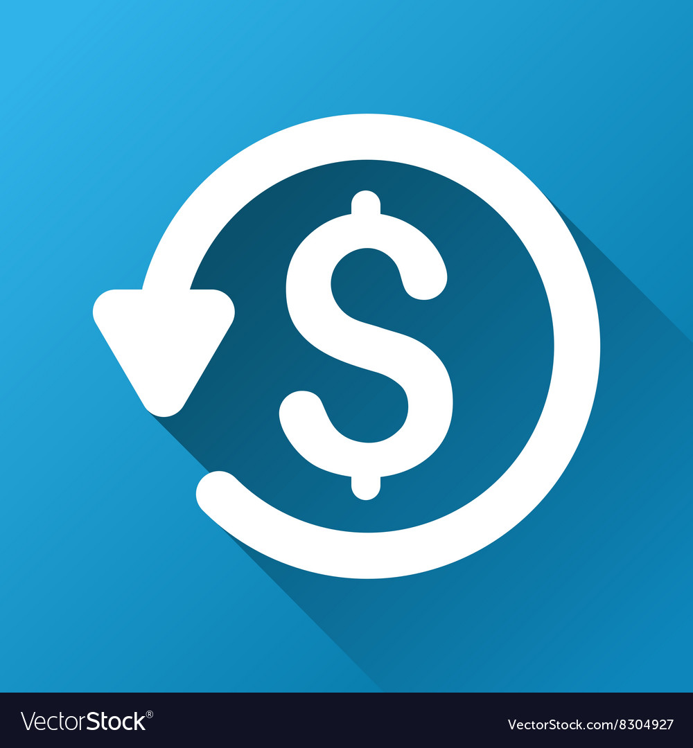 Refund gradient square icon Royalty Free Vector Image