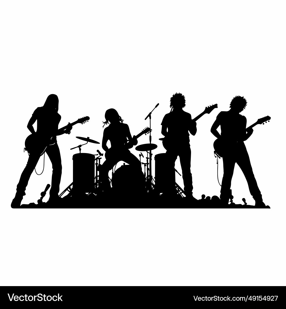 Rock band black icon on white background rock Vector Image