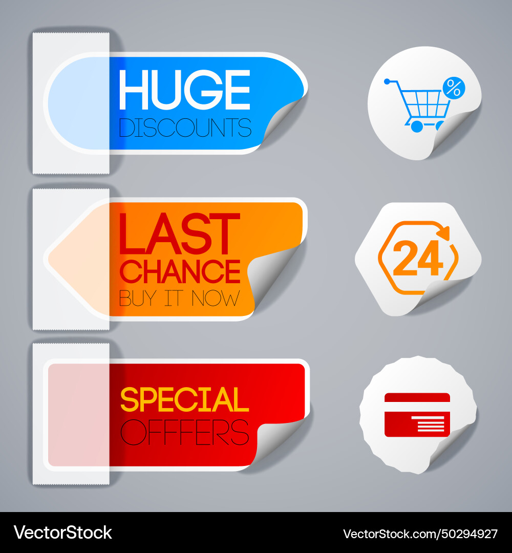 Sale and retail labels set Royalty Free Vector Image