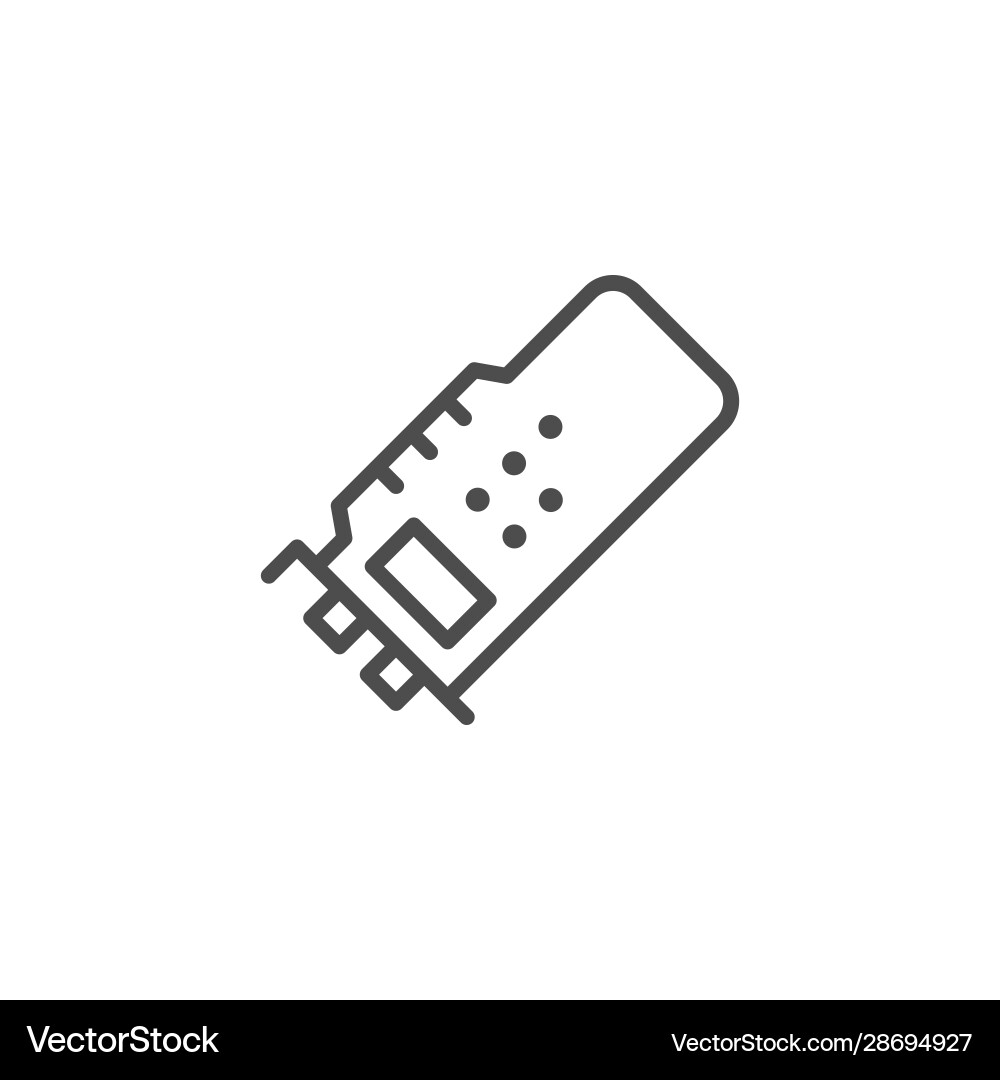 Sound card line outline icon Royalty Free Vector Image