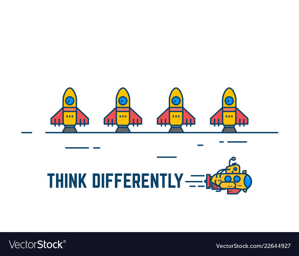 Think different concept Royalty Free Vector Image