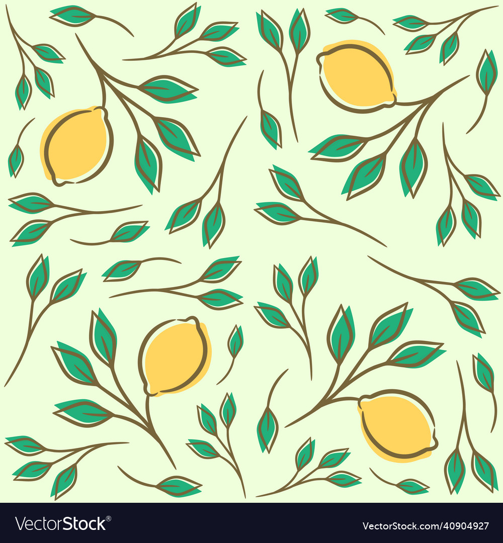 Tropical seamless pattern with yellow lemons Vector Image
