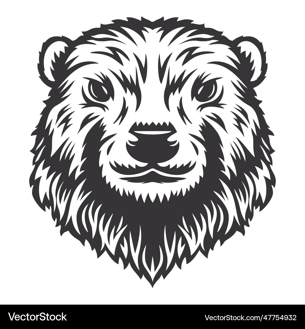 Beaver head design lineart farm animal Royalty Free Vector