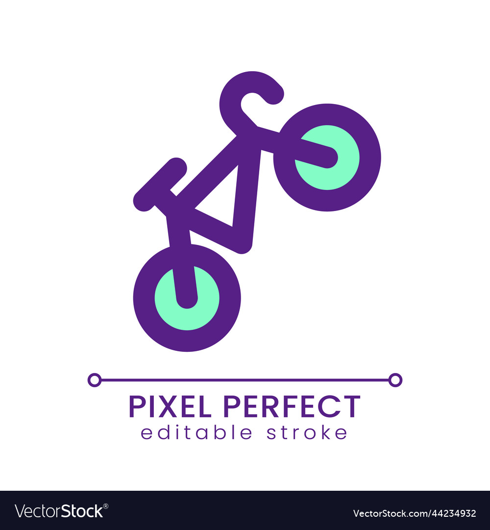Bicycle pixel perfect rgb color ui icon Royalty Free Vector